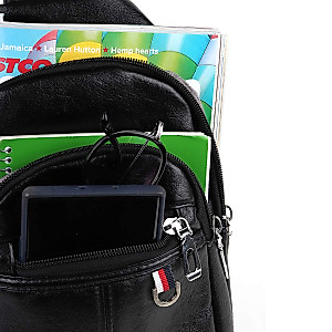 Westend Crossbody Leather Sling Bag Backpack with Adjustable Strap