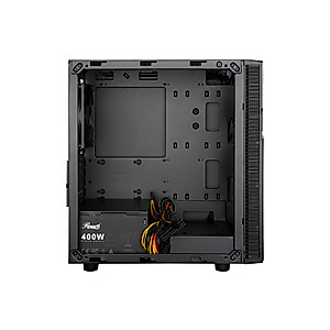Rosewill FBM-X2-400 Micro ATX Mini Tower Computer Case with 400W PSU Included, Sleek and Simple Quiet Style Gaming Desktop PC, 240mm AIO Support, Top I/O USB 3.0