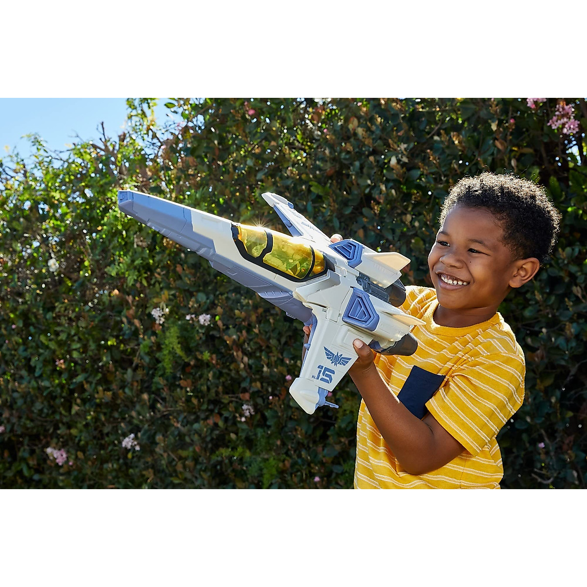 Mattel Disney and Pixar Lightyear Vehicle & Figure Toy, 20-in XL-15 Spaceship with 5-in Buzz Figure, Eject Action & Projectiles