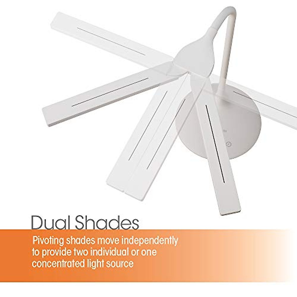 OttLite Pivot LED Desk Lamp, Dual Shade Desk - 3 Color Temperature Modes, Auto Shut-Off Timer, Adjustable Neck & Touch Activated Controls - Crafting, Sewing, & Studying