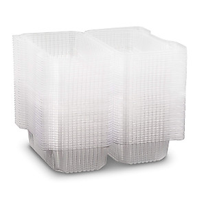 Disposable Sturdy Plastic Hinged Loaf Containers - Durable Small Hoagie Container (Pack of 40) by MT Products - Made in The USA