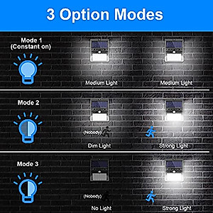 AdamStar Solar Lights Outdoor, 140 LED Motion Sensor Solar Lights, 270°Wide-Angle 3000 Lumens Waterproof Solar Security Wall Lights for Fence Post Back Yard Front Door Deck Patio Garden 2Pack (2 Pack)