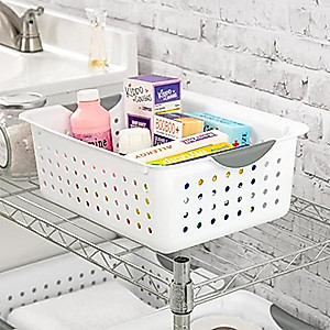 Sterilite 16248006 Medium Ultra Plastic Storage Organizer Basket White (54 Pack)