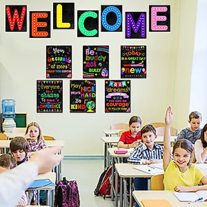 13 pieces Inspirational Wall Decor Motivational Poster for School Classroom Poster Bulletin Board Set Positive Quote Wall Art with Welcome Sign for Students Home School Office Counselors Teachers
