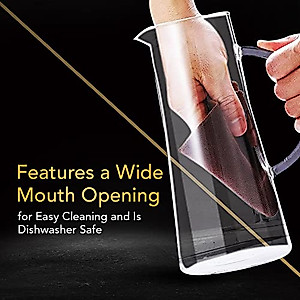 Richro Glass Pitcher With Lid and Spout Set of 2 - Heat Resistant Glass Carafe Pitcher With Stainless Steel Lid 50 oz Good For Coffee Juice Beverage Pitcher For Juice and Iced Tea Pitcher Water Carafe