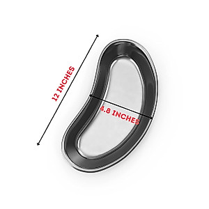 Bosky Stainless Steel Large Kidney Tray 12" inch Emesis Basin 40 oz Reusable Metal Kidney Bowl Dish for Solid dressings