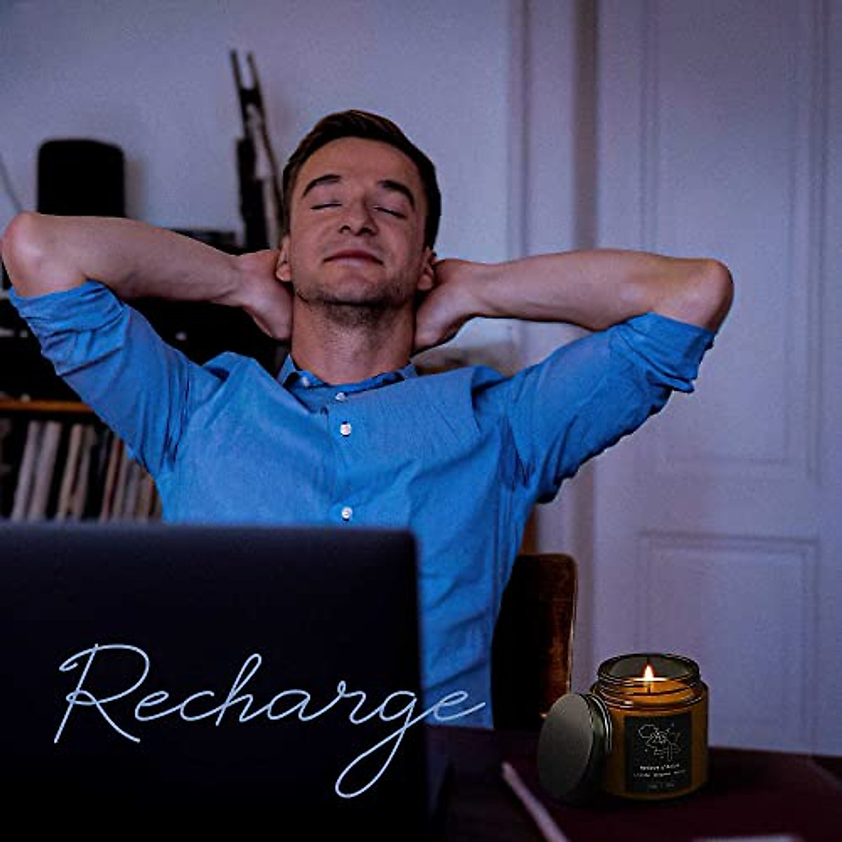 TRINIDa Relax & Recharge - Sleep Candles Gifts for Men, Aromatherapy Scented Candles Gift Set for Anxiety Relief & Promotes Sleep, Anniversary Birthday Bath Relaxation Candles Gifts for Men