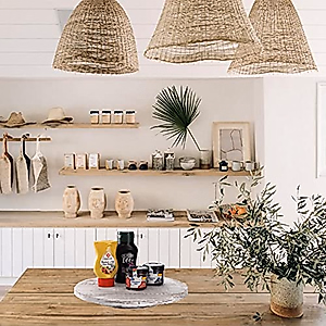 TOPZEA 13 Inch Wood Lazy Susan Turntable, Rotating Vintage Rustic Kitchen Turntable Tray for Pantry Cabinet Table Counter Top, White