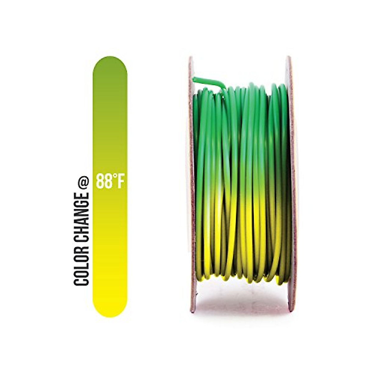 Gizmo Dorks ABS Filament 1.75mm 200g for 3D Printers, Heat Color Change Green to Yellow