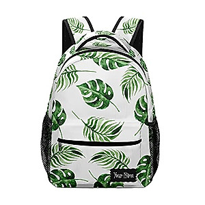 Leaf Personalized Name Unisex Waterproof Backpack for Kids Children Boys Girls Daily Bag