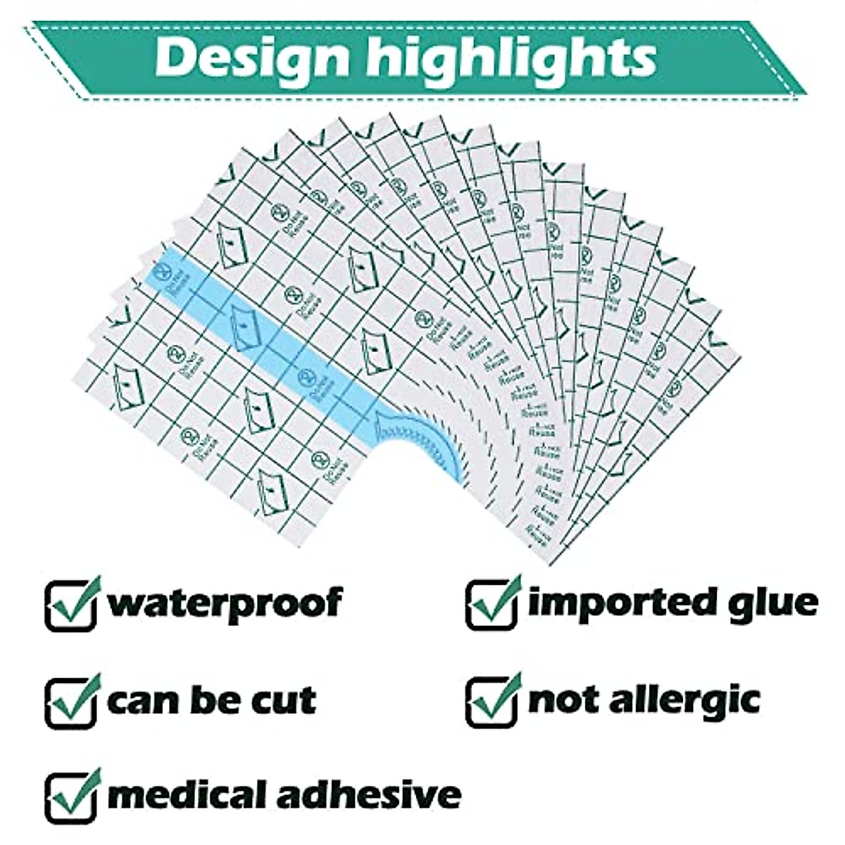 150 Pieces Stretch Adhesive Bandages Transparent Film Dressing Bandages Waterproof Adhesive Bandages (3.1 x 3.1 Inch)