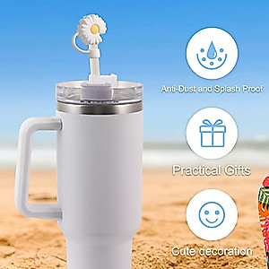 MLKSI 4 Pack Straws cover for Stanley 40 oz Adventure Tumbler, Straw Cover for Stanley Cup Accessories, 4 Pcs Straws Cap for Stanley 40 oz 30oz Tumbler with Handle
