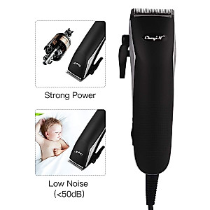 CkeyiN Hair Clippers for Men, Electric Hair Trimmer Corded Clipper Home Haircut & Grooming Kit with 10 Guide Combs 1 Scissor 1 Comb for Men Kids Barber