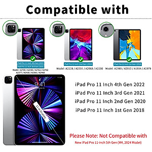 kenke Case for iPad Pro 11 Inch 4th/3rd/2nd/1st Generation (2022/2021/2020/2018 Model), Rebound Magnetic Slim Trifold Stand Smart Cover, Support 2nd Gen Pencil Charging, Auto Sleep/Wake, Black