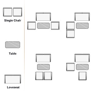 Saemoza 4 Pieces Outdoor Patio Furniture Set, Outdoor Wicker Rattan Patio Furniture with Tempered Glass Tabletop Clearance