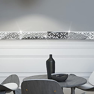 30Pcs Mirror Wall Stickers Mirror Decals Tiles Border DIY Wall Decor Sticker for Living Room Home Background Bathroom