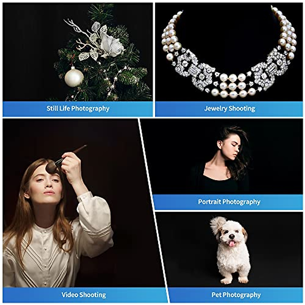 Hemmotop 5 x 6.5 ft Black Backdrop Background for Photography,100% Pure Muslin Collapsible Backdrop Background Screen for Photo Video Studio