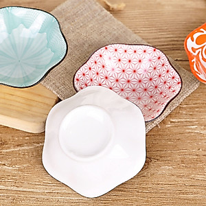 VanEnjoy Modern Style Ceramic Japanese Dipping Bowl Soy Sauce Seasoning Dishes Soy Dipping Sauce Dishes Set of 4