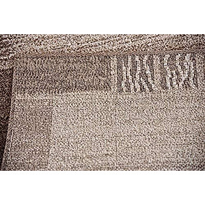 Unique Loom Del Mar Collection Area Rug - Sarah (2' 7" x 10' Runner, Dark Beige/ Brown)