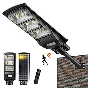 Lovus 2000W Solar LED Street Light, 60000LM Solar Security Flood Light Outdoor with Motion Sensor and Dusk to Dawn for Parking Lot, IP65 Waterproof, Wall or Pole Mount