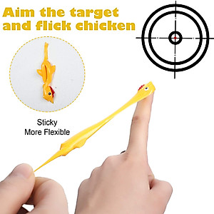 Sumind 30 Pcs Flying Chicken Slingshot, Rubber Chicken Finger Slingshot Stretchy Chicken Shooter Slingshot Turkey Chicken Gun for Christmas Party Favors Gift Goodie Bag Stuffers(Turkey,Yellow, Red)