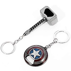 Cool Keychain Bottle Opener, Hammer Shield Keychain Bottle Opener, Beer Gifts Bottle Opener for Men, Husband, Dad, Grandpa, Boyfriend …