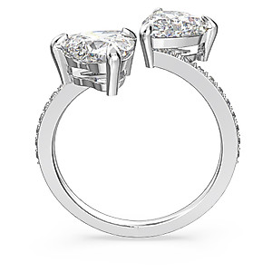 SWAROVSKI Mesmera Women's Open Ring Crystals and White Pavé and a Rhodium Finished Band, Size 8