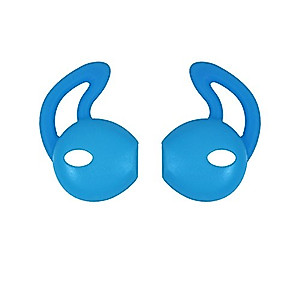 ALXCD Ear Gel for iPhone Earpods, Ear Buds Tips Bumper, 4 Pair White Anti-Slip Soft Silicone Replacement Earbud Tips for Earphone of iPhone7 SE 6s iPhone 6s Plus 5s [Sport] (Red/Blue/Yellow/Orange)