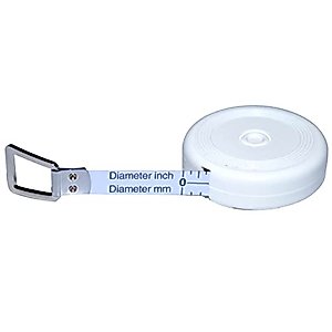 Meterex Diaflex Diameter Tape Measure with Flexible Steel Blade and Plastic Case, Dual Reading in CM and Inches with 2m Range and Blank Space Before Zero - Measure Diameter of Trees and Pipes