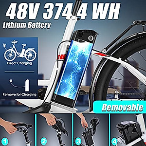 Vivi Electric Bike, 26/20 Inch Electric Bicycle for Adults, 500W E-Bike with 48V Removable Battery, 7 Speed Electric Commuter Cruiser Bike 20MPH & 50 Mile Adult Electric Bikes City Women