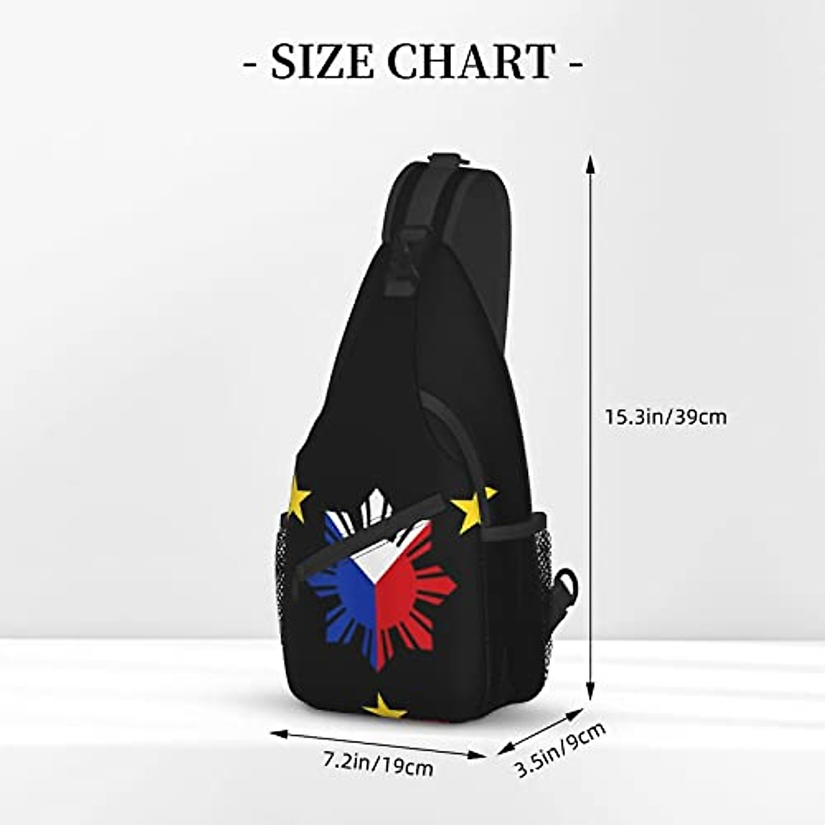 Cute Philippines Flag Sling Bag Crossbody Chest Bag Travel Hiking Daypack Filipino Shoulder Bag for Women Men