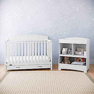 Graco Benton Changing Table with Storage (White) – GREENGUARD Gold Certified, Designed to Fit Standard-Size Baby Changing Pad, Storage for Nursery and Kids Bedroom, Changing Table Organizer