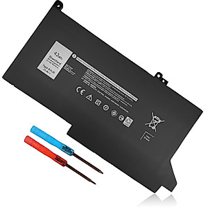 DJ1J0 42WH Laptop Battery for Dell Latitude 7280 7290 E7280 E7290 13 7380 7390 E7380 E7390 14 7480 7490 E7480 E7490 P28S P28S001 Series 451-BBZL C27RW PGFX4 ONFOH DJ1JO K8X0T1 ONFOH K8X0T KHY0C