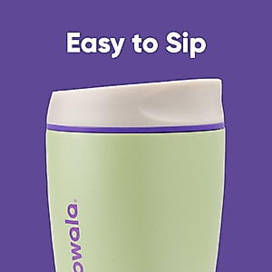 Owala SmoothSip Insulated Stainless Steel Coffee Tumbler, Reusable Iced Coffee Cup, Hot Coffee Travel Mug, Perfect for Cappuccino, BPA Free, 10 oz, Green (Hip Cactus)