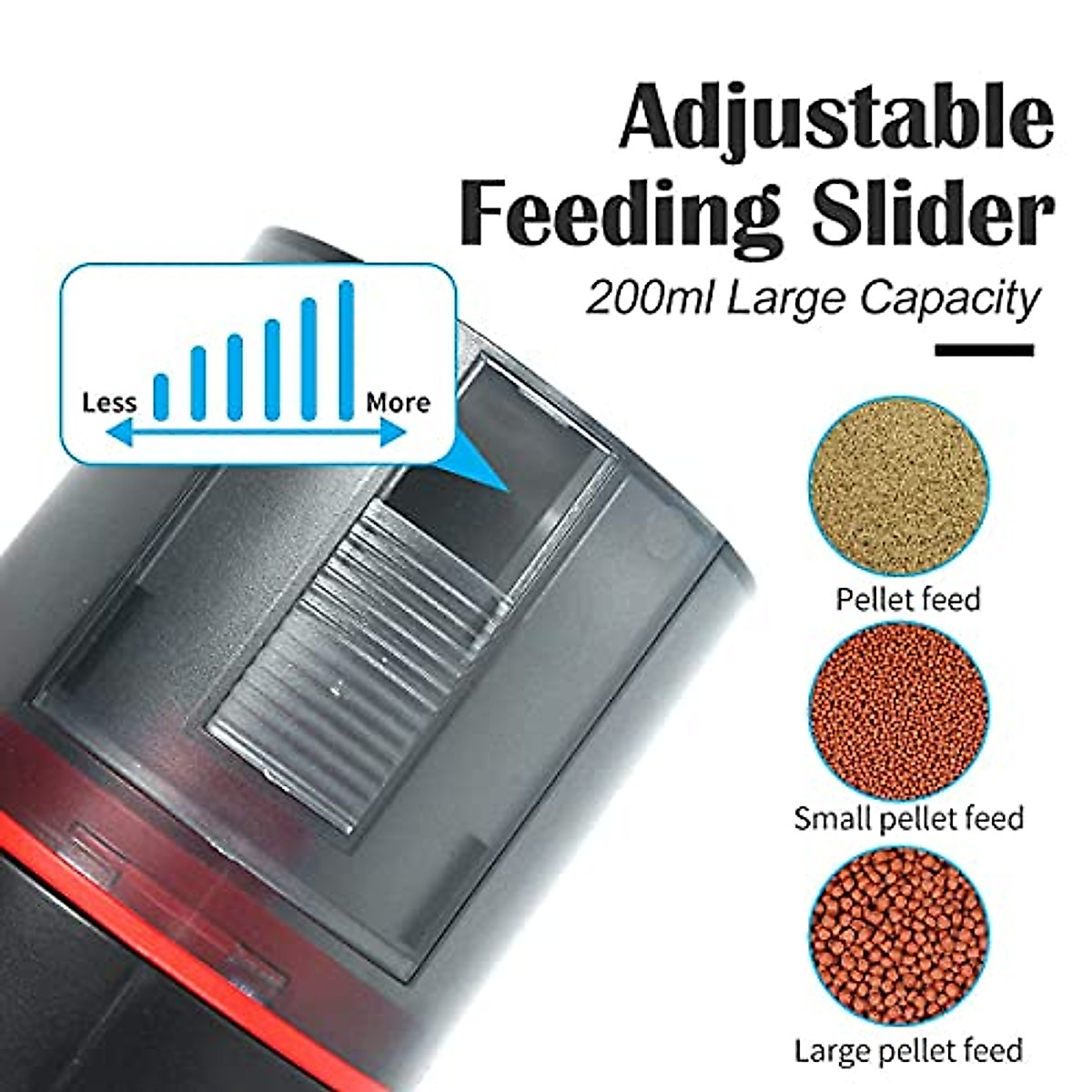 Moisture-Proof Electric Auto Fish Food Feeder Timer Dispenser for Aquarium or Fish Tank, Auto Feeding on Vacation or Holidays，USB Rechargeable (LY-019)