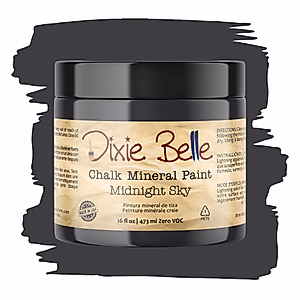 Dixie Belle Paint Company Chalk Finish Furniture Paint | Midnight Sky (16oz) | Matte Blue Black Chic Chalk Mineral Paint | DIY Furniture Paint | Made in the USA