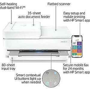 NEEGO HP Wireless Inkjet Color Printer Mobile Print, Scan & Copy, Auto Document Feeder Features 2-Sided Printing, Multi-Page scanning, Smart contextual Control Panel Buttons with 6 ft Cable