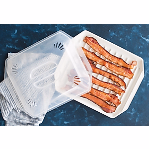 Nordic Ware Bacon Rack with Lid, 10.25x8x2 Inches, White