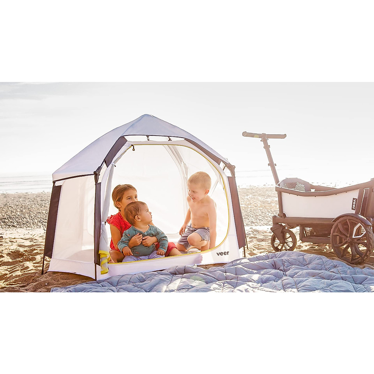 Veer Basecamp | JPMA Certified Portable Pop Up Play Yard/Play Pen for Babies, Toddlers and Kids | Indoor and Outdoor Use | Shade Canopy | Keeps Bugs Out | Playard Safety Certified