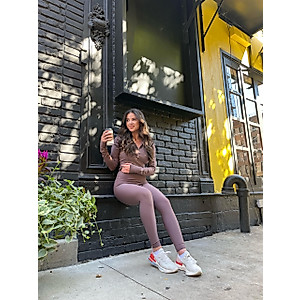 90 Degree By Reflex Womens Interlink Ribbed Half Zip Long Sleeve Crop Top Jacket - Black - Medium