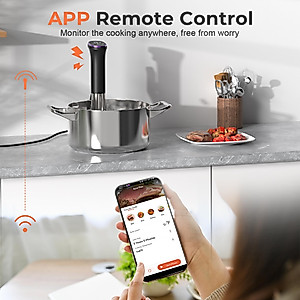 Hobsir hob Sous Vide Cooker Kit, 1100W Sous Vide Machine with 30 Seal Bags, Vacuum Pump, Magnets, LED, Wifi App Control, Silence Stainless Steel Immersion Circulator Slow Cooking Machine Sous-vide Kit