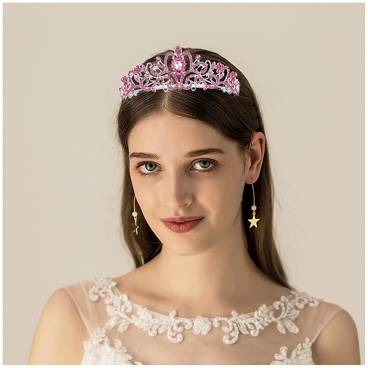 Casoty Birthday Girl Sash & Rhinestone Tiara Set, Birthday Crowns for Women, Happy Birthday Queen Tiara for Women, Birthday Sash and Tiara for Women, Glitter Birthday Sash Birthday Party Favors