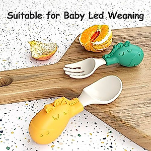 6 Pack Baby Spoons and Forks, Baby Led Weaning Supplies, Baby Utensils Self Feeding, BPA-Free & Phthalate-Free for Baby & Toddler