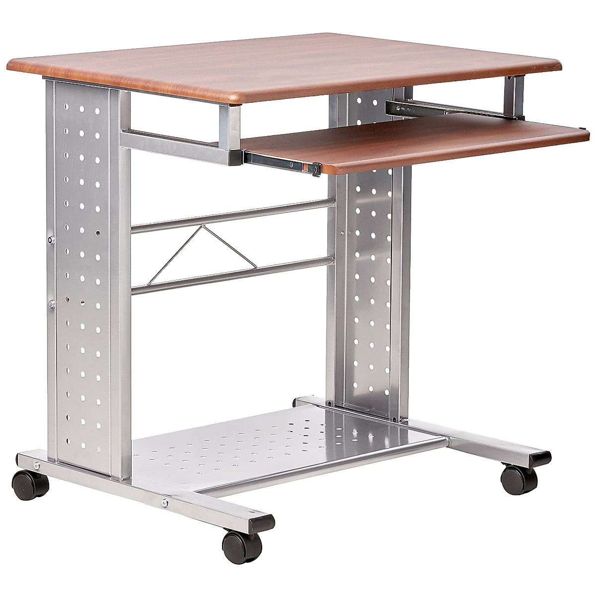 Safco SOHO Mobile Workstation, Medium Cherry/Metallic Gray