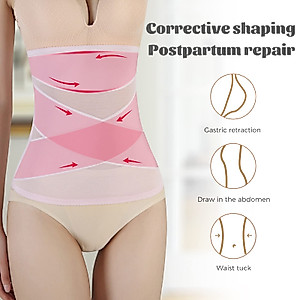 Abdominal Binder, 2Pack Thin Postpartum Belly, Body-Building Waist Band, Women,s Tummy Non-Curling (XXXL, Black)