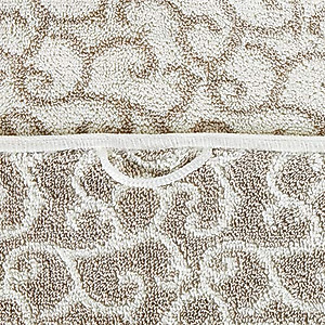 Violet Linen Swivel Design, 100% Terry Cotton Super Soft Highly Absorbent Bathroom Set of 2 Hand Bath Towels, 20" X 30", Grey