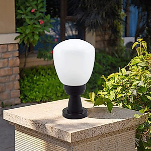 WANQINV Simple Acrylic Pillar Lanterns Outdoor Waterproof Pillar Lights PS Plastic Material Post Light Villa Landscape Lantern Home Door Street Lamp Garden Decorative Column Lamps (White)
