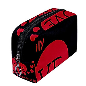 TBOUOBT Cosmetic Travel Bags, Makeup Case, Makeup Bag for Toiletries, Valentine'S Day Love Only May Enter Here