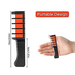 MSDADA Orange Hair Chalk for Girls-New Hair Chalk Comb Temporary Washable Hair Color Dye for Kids-Toys for 6 7 8 9 10 Year Old Girl Birthday Gifts for Christmas,Halloween,Cosplay Dress Up-Fluorescent