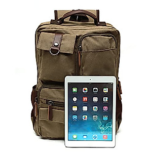 JIAO MIAO Canvas Vintage Message Travel Bag Rucksack Laptop Backpack,220807-07